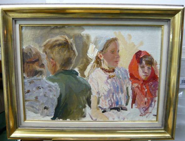 Study of four children by Plastov, Arkadi | Russian Art Dealer