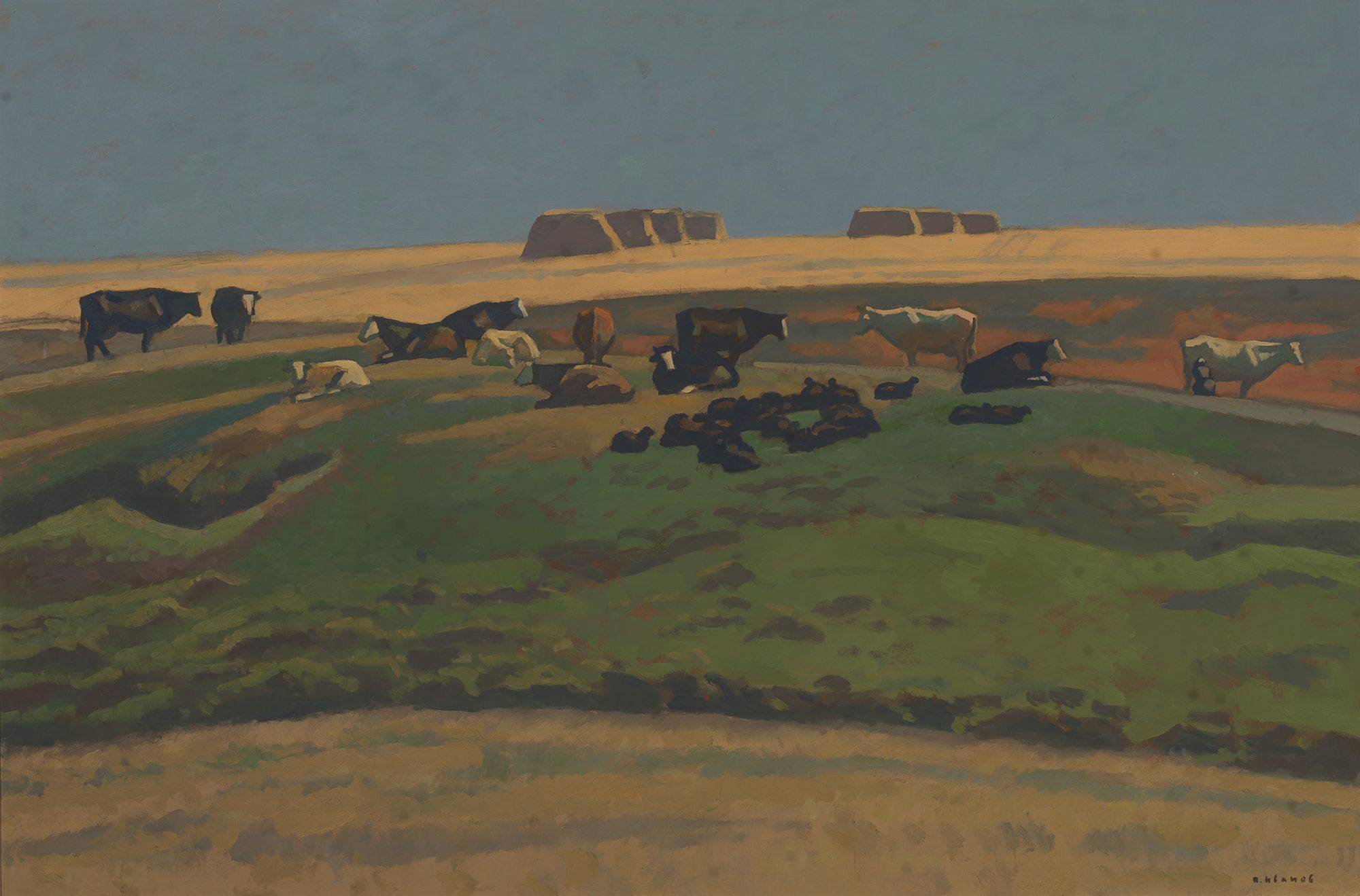 Grazing Cattle by Ivanov, Victor Ivanovich | Russian Art Dealer